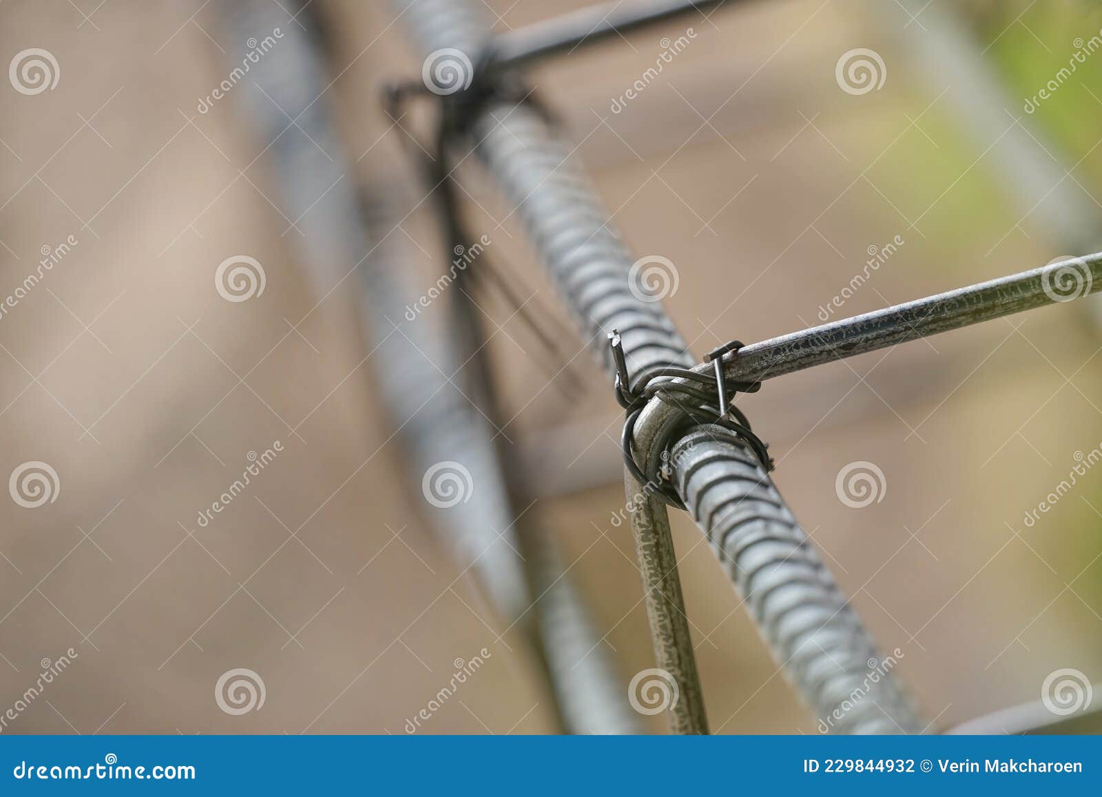 Tying Reinforcing Steel Bars for Formwork Construction Stock Photo ...