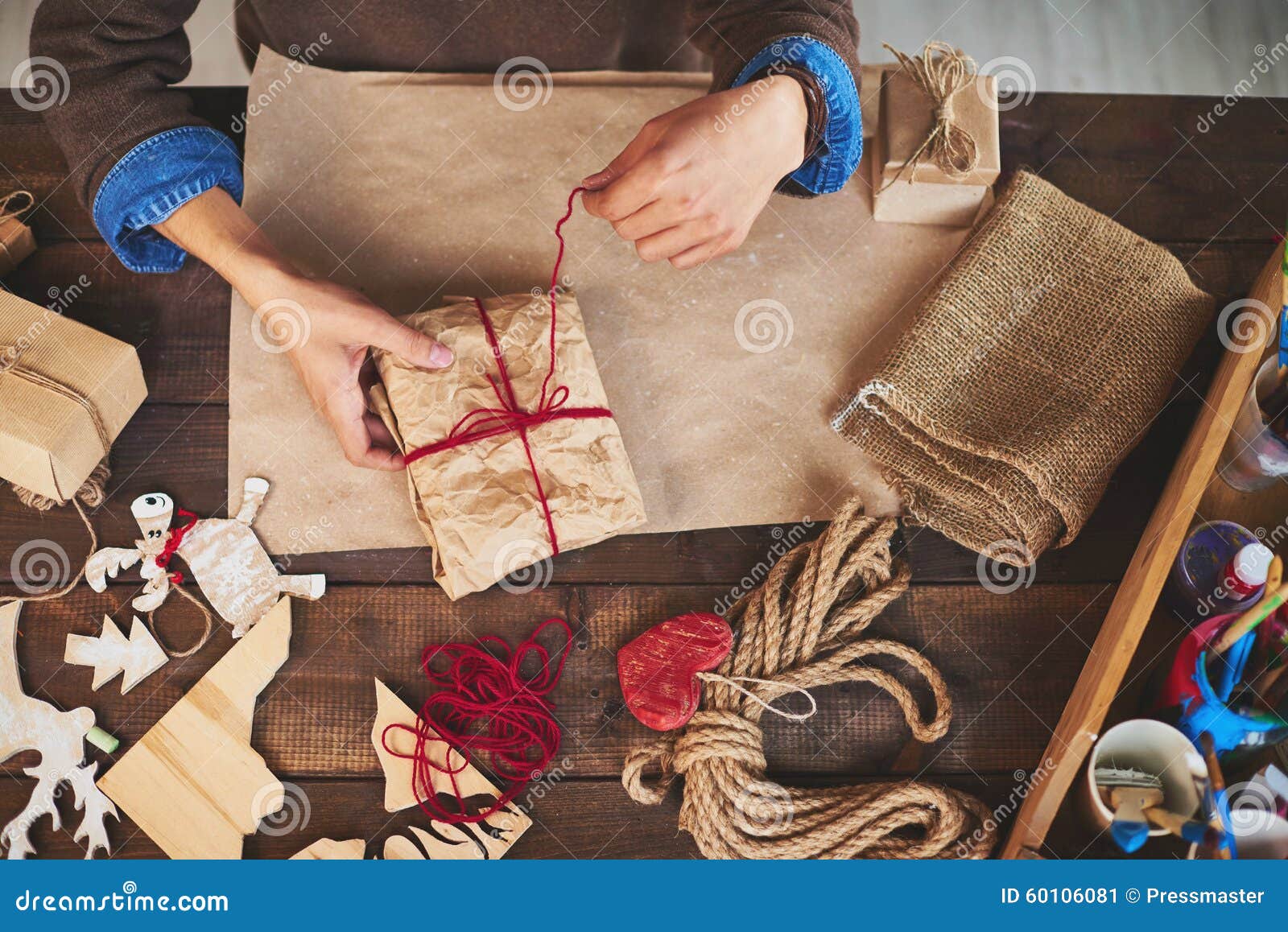 Tying Up Thread Wrapped Present Stock Photos - Free & Royalty-Free ...
