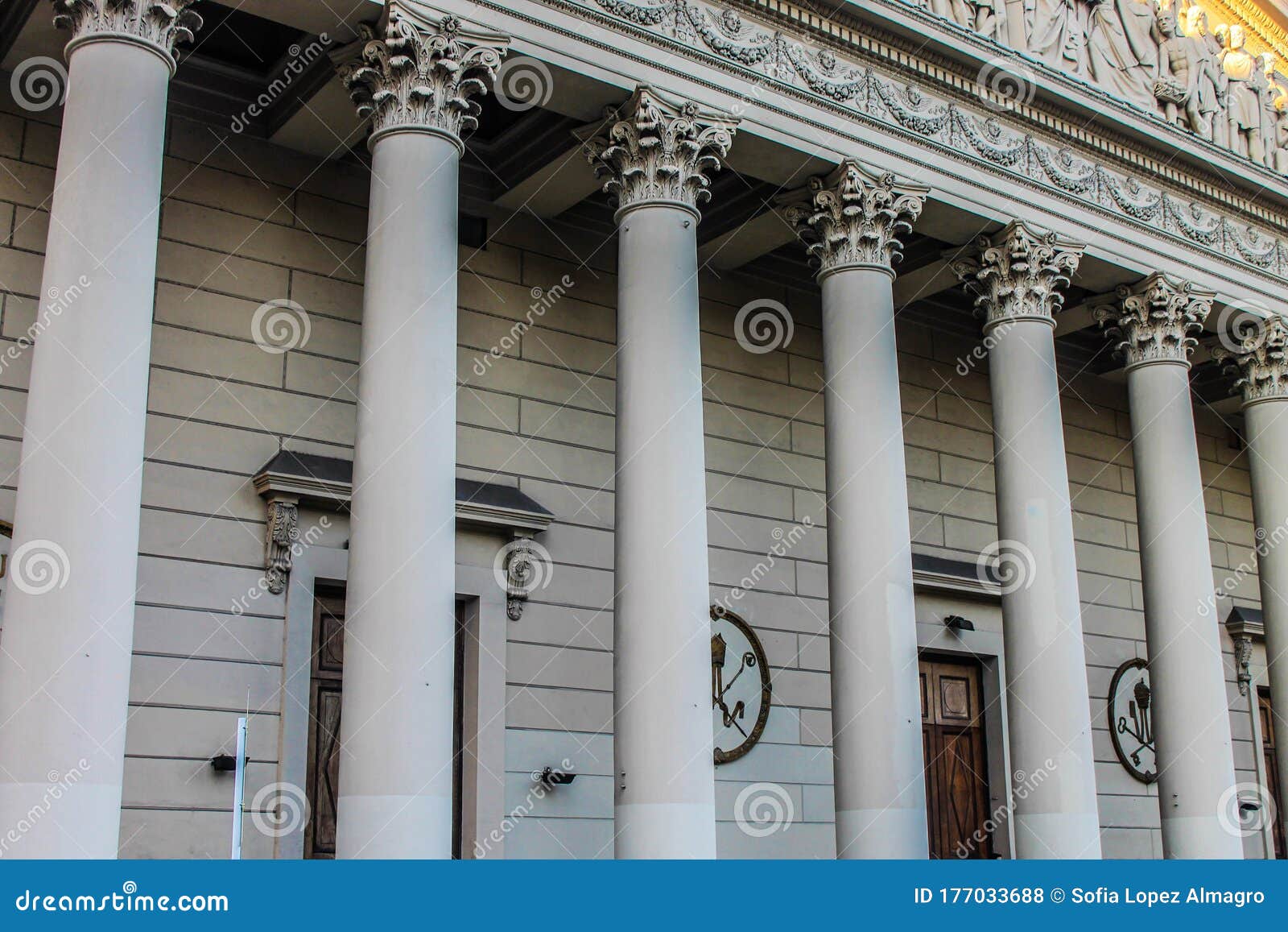 Tympanum Column Detail Residential Architecture Royalty-Free Stock ...
