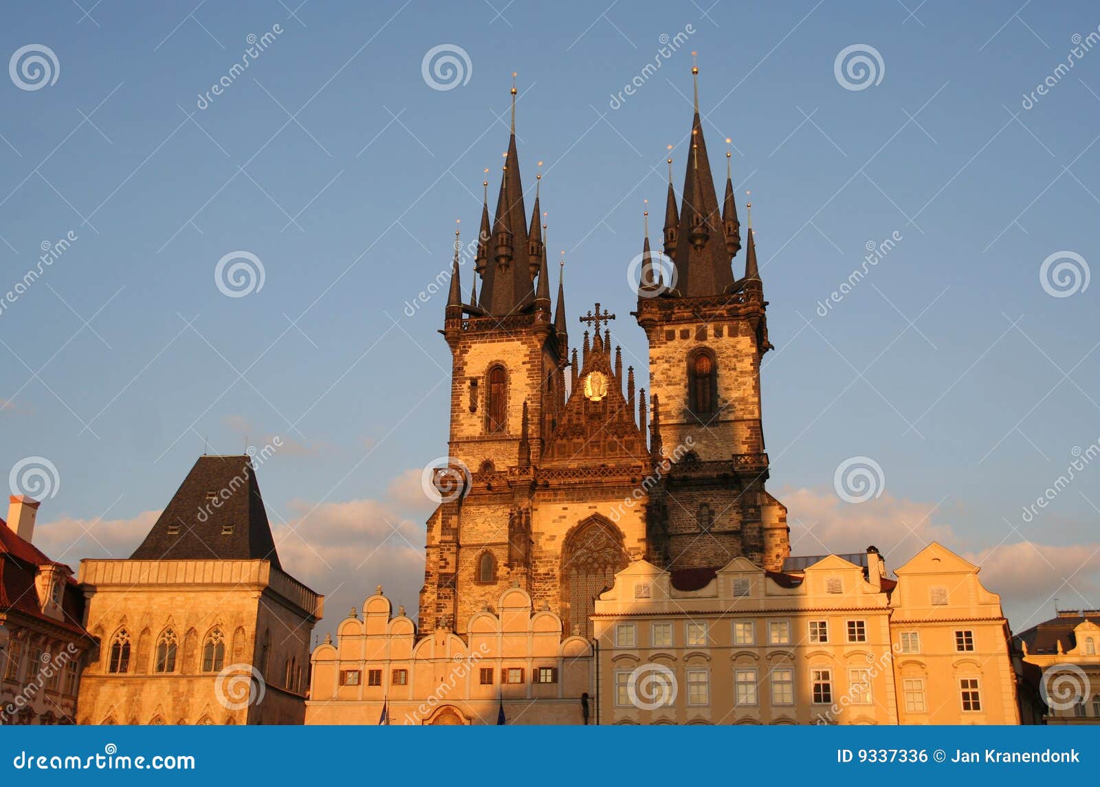 Tyn Cathedral in Prague stock photo. Image of church, sunlight - 9337336