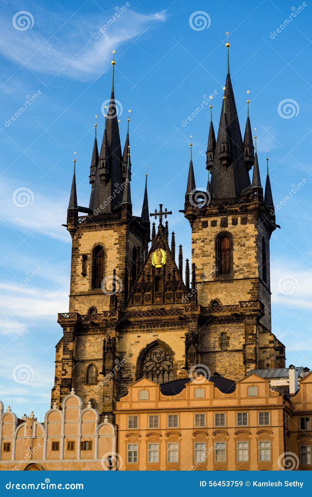 Tyn Cathedral in Prague stock image. Image of republic - 56453759