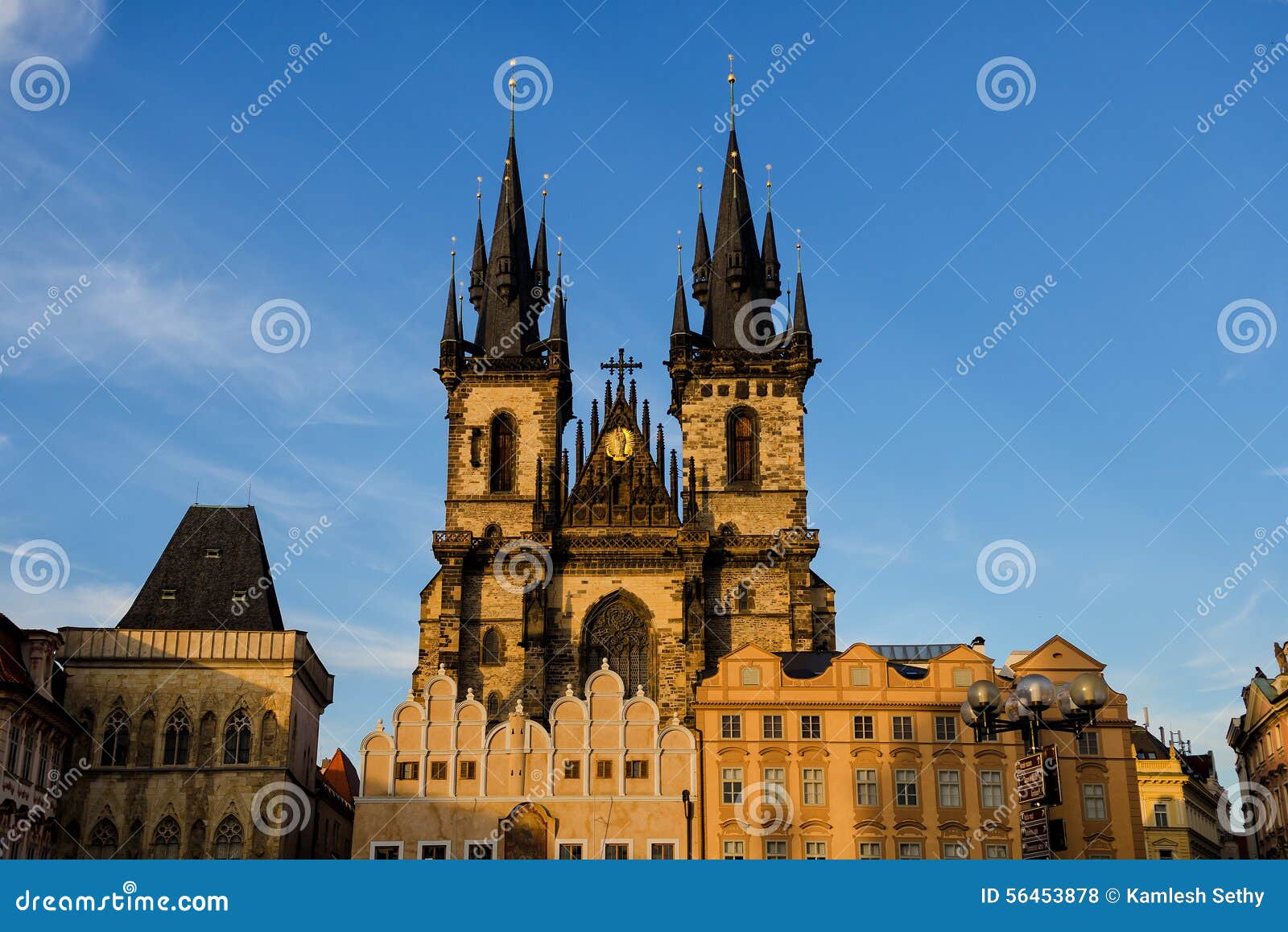 Tyn Cathedral in Prague stock photo. Image of capital - 56453878