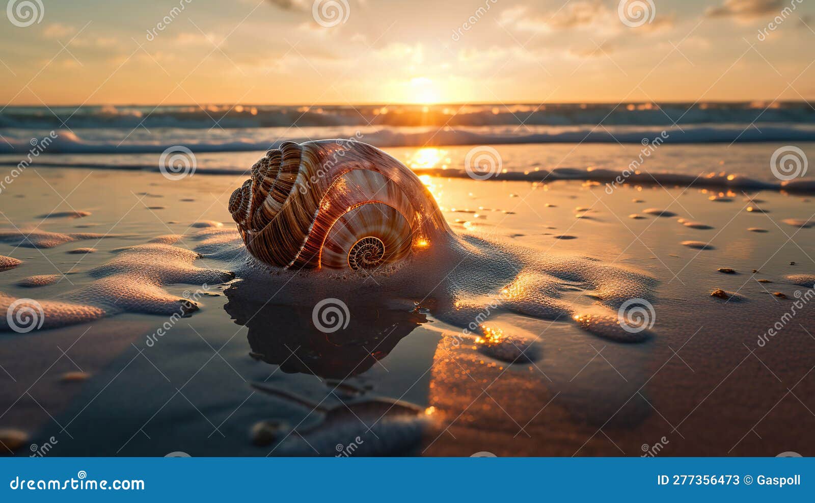 Tyndall Effect Light Rays through the Large Nautilus Shell, Laying on ...