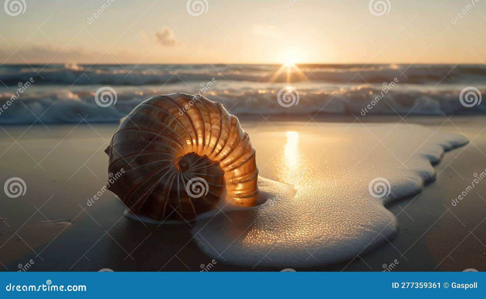 Tyndall Effect Light Rays through the Large Nautilus Shell, Laying on ...