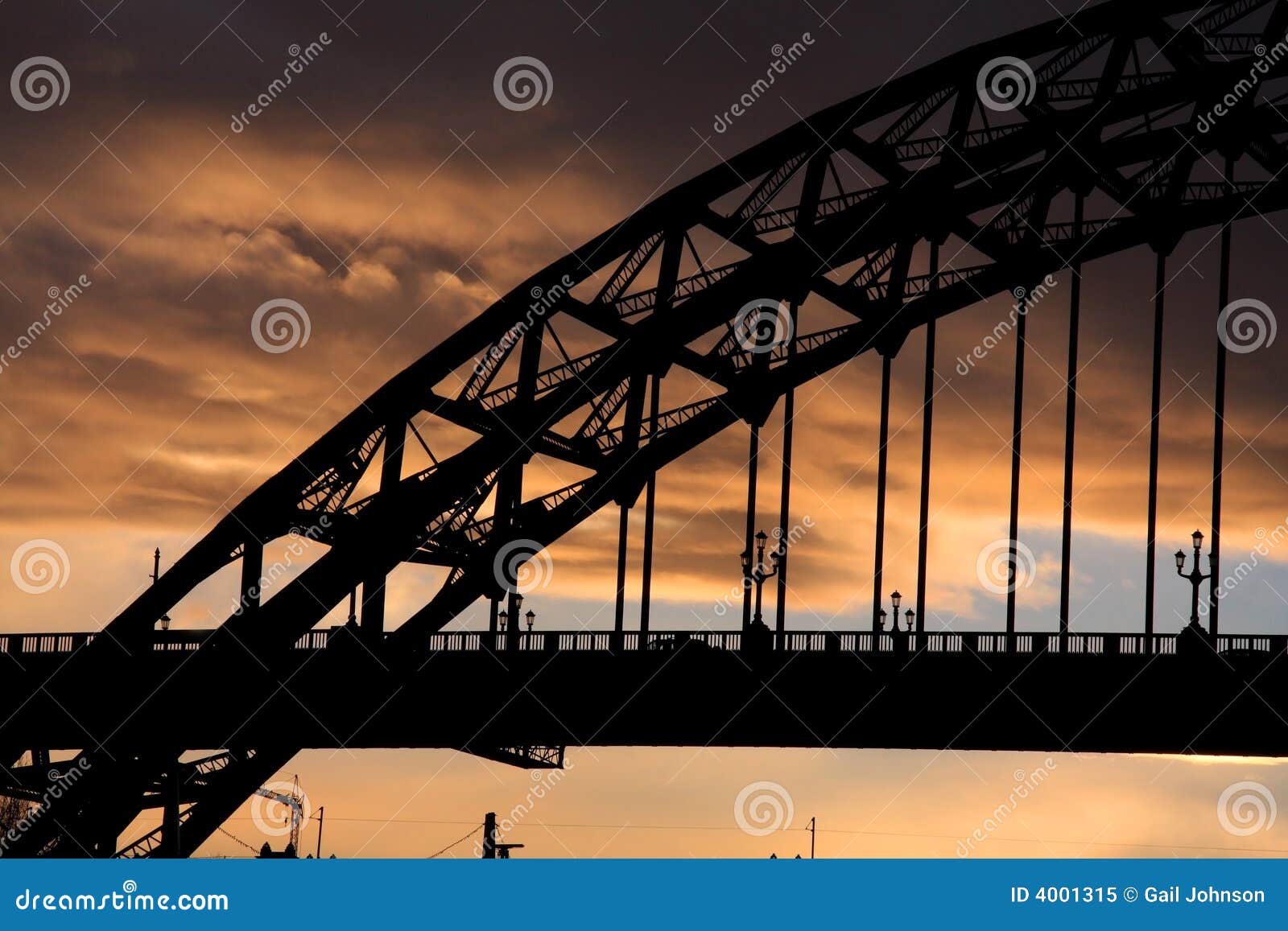 Tyne Bride at sunset stock image. Image of sunset, gateshead - 4001315