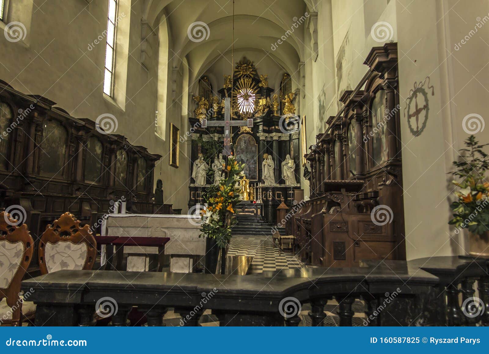 Tyniec, Krakow, Poland, August 3, 2019: Interior of the Church at the ... Tyniec, Krakow, Poland, August 3, 2019: Interior of the Church at the ...