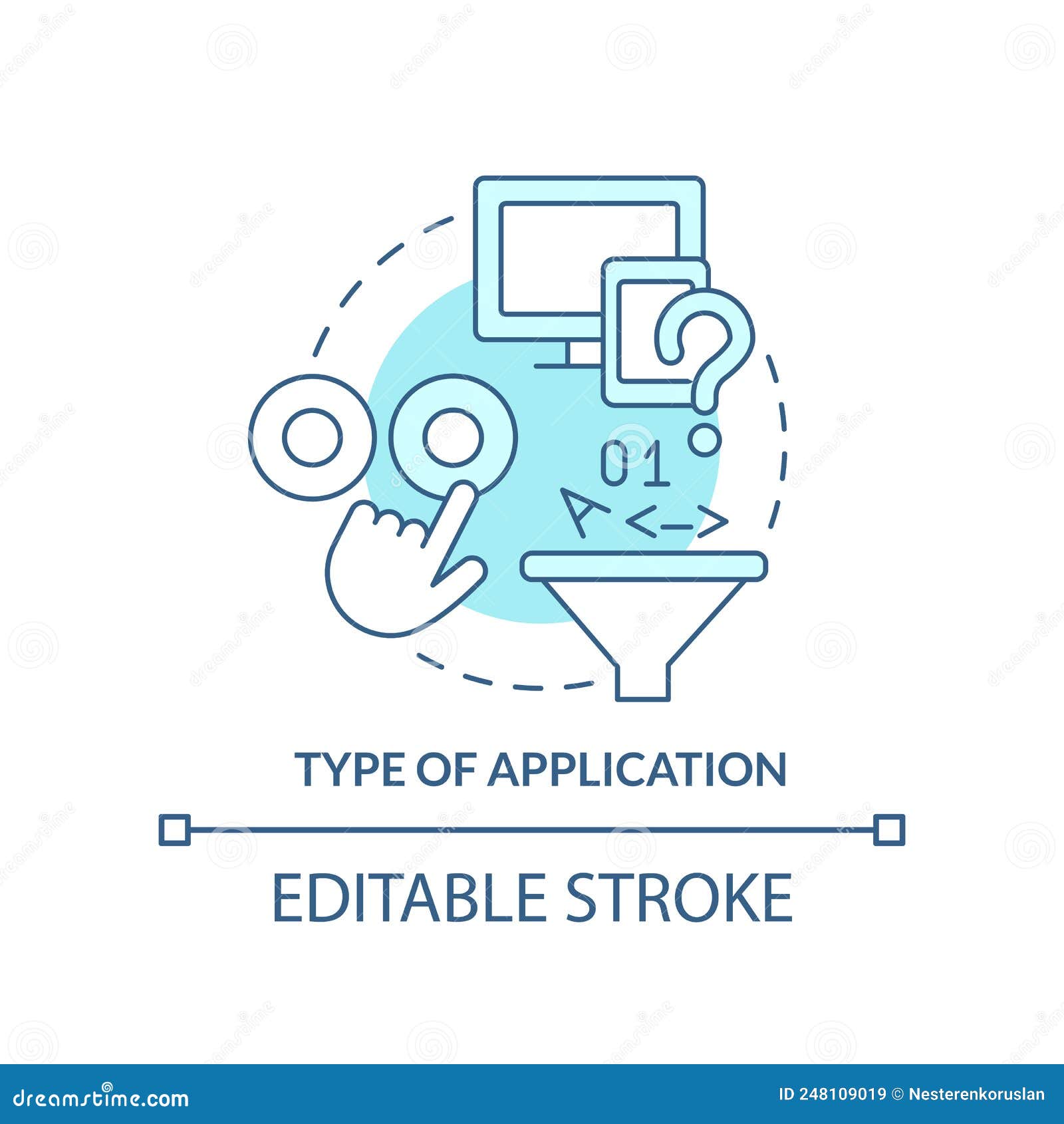 Type of Application Turquoise Concept Icon Stock Vector - Illustration ...