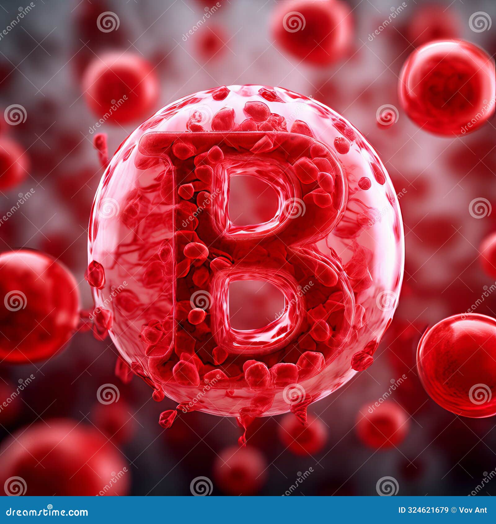 Type B this Blood Type Has B Antigens and Rh Factor on the Surf Stock ...