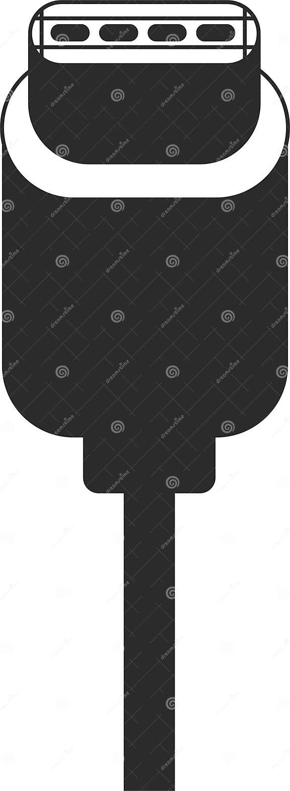 Type C Icon, USB Type Icon, Charging Cable Black Vector Icon. Stock ...