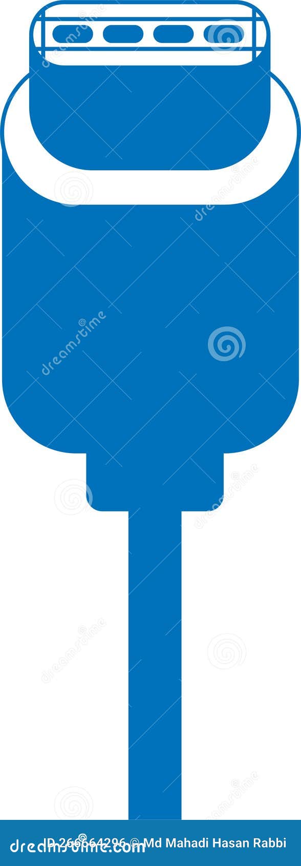 Type C Icon, USB Type Icon, Charging Cable Blue Vector Icon. Stock ...