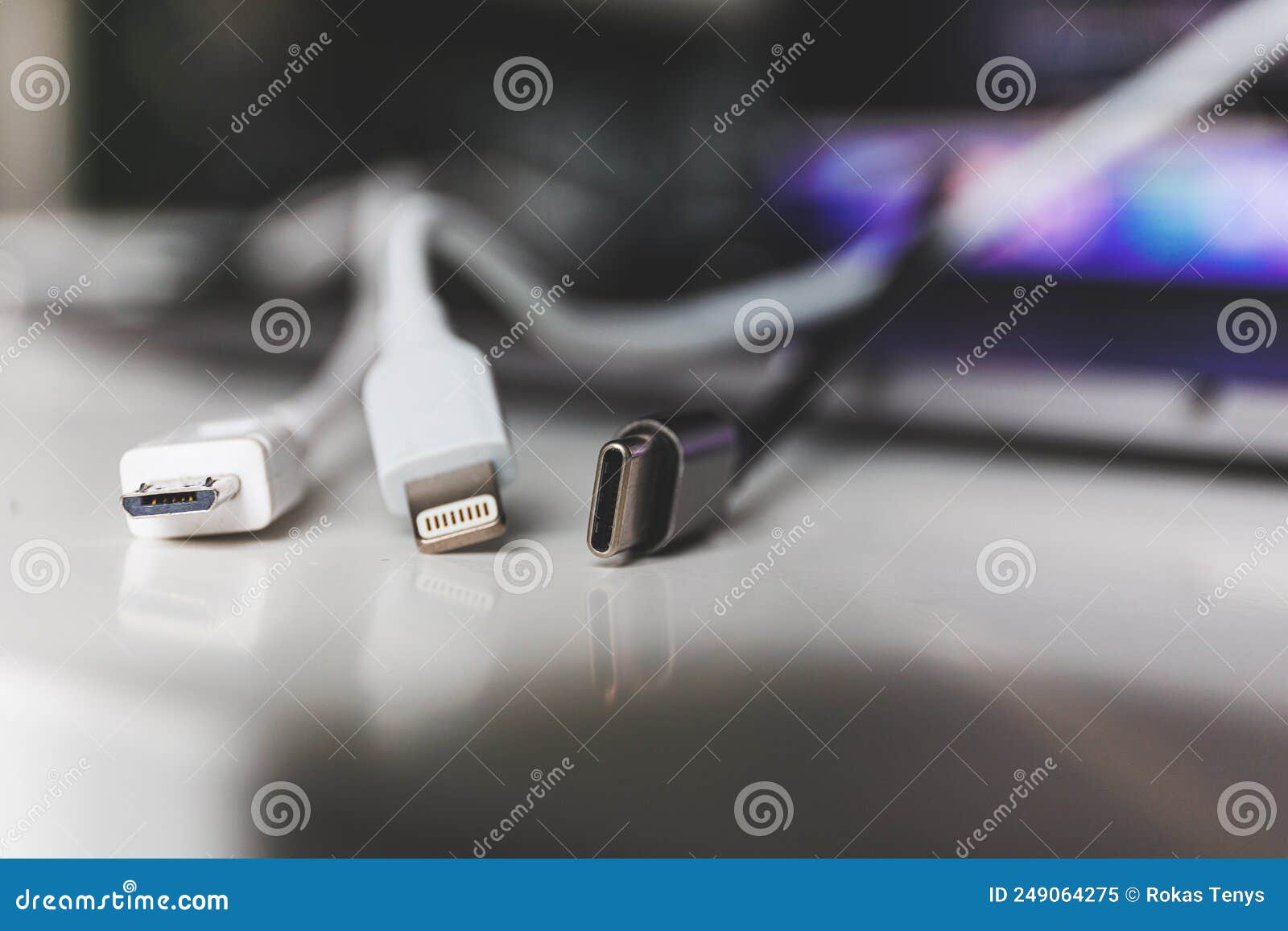 TYPE C, Micro Usb and USB C Chargers Stock Image - Image of abstraction ...