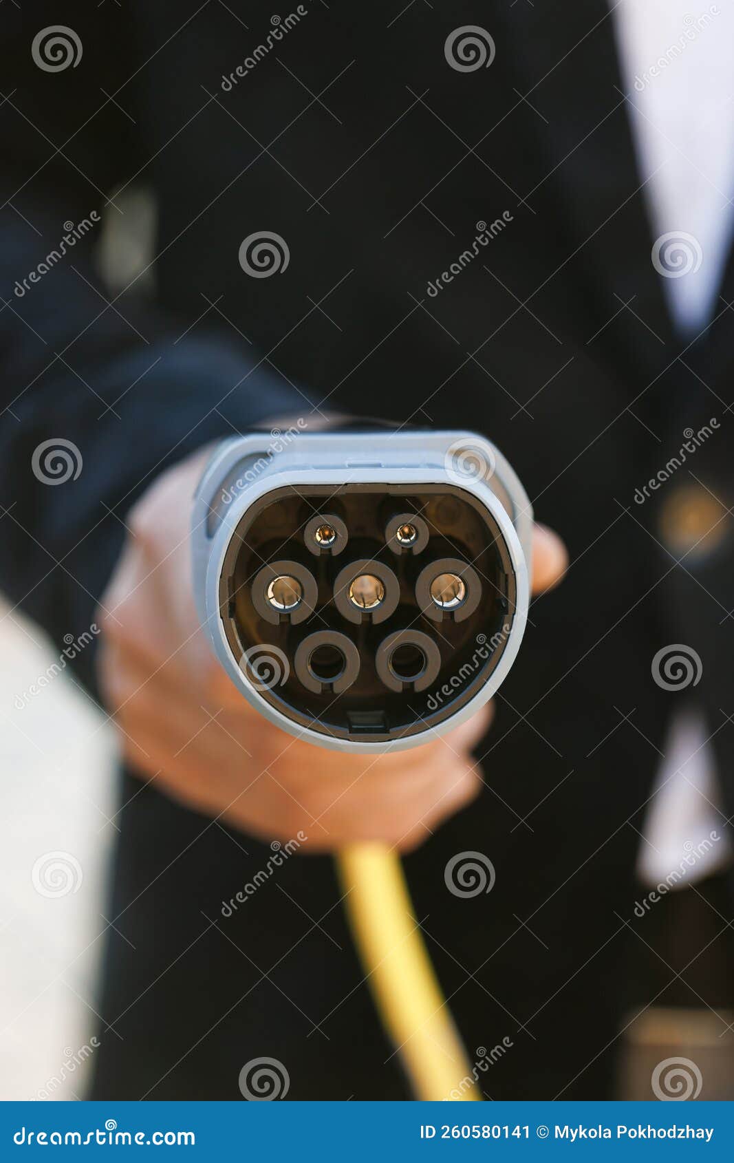 Type 2 CCS Plug Port Cable on Electric Vehicle. Fast Charging Socket ...