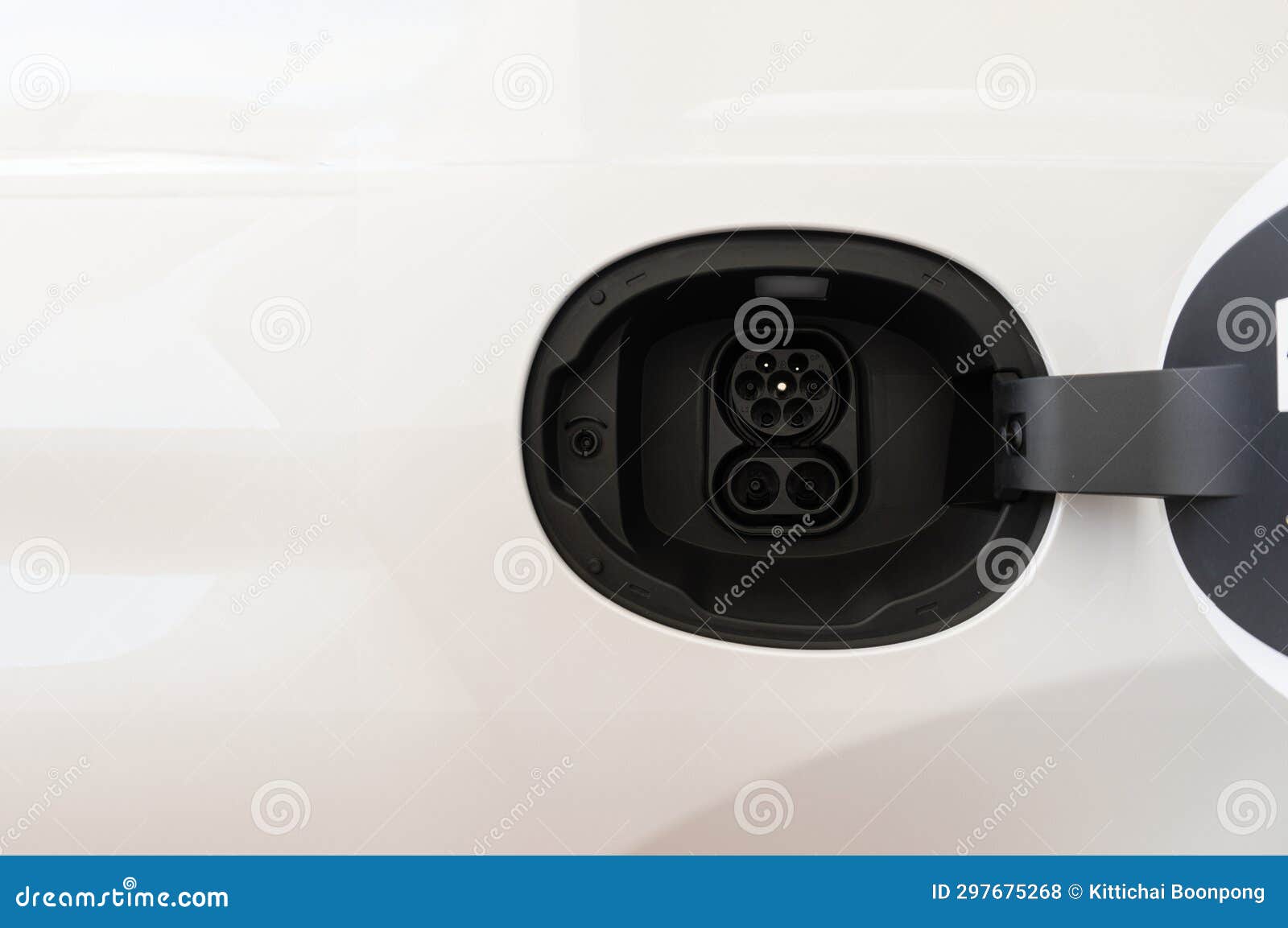 Type 2 CCS Plug Port on Electric Vehicle. DC - CCS Type 2 EV Charging ...