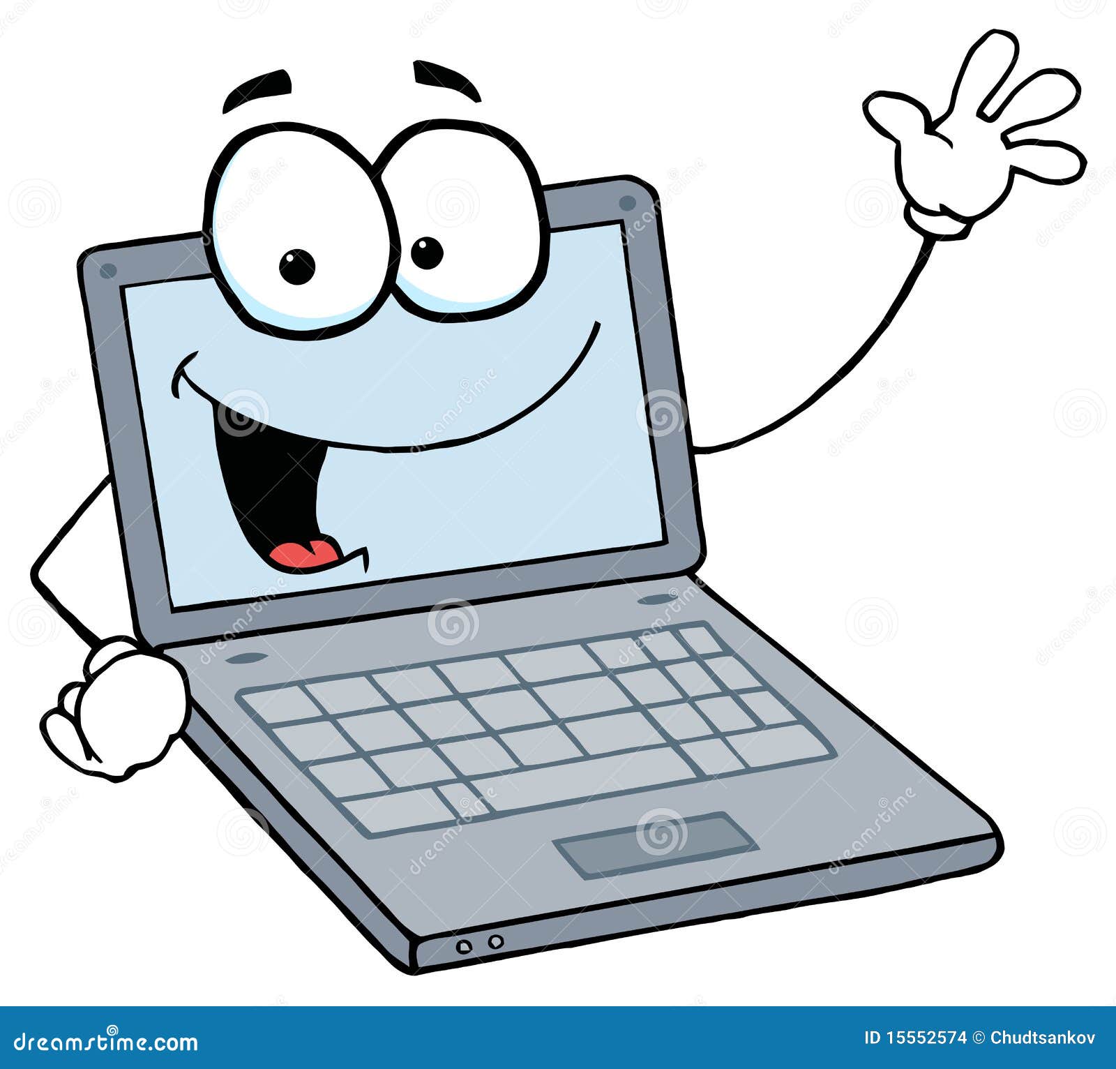 Type D'ordinateur Portatif Ondulant Et Souriant Illustration de Vecteur ...