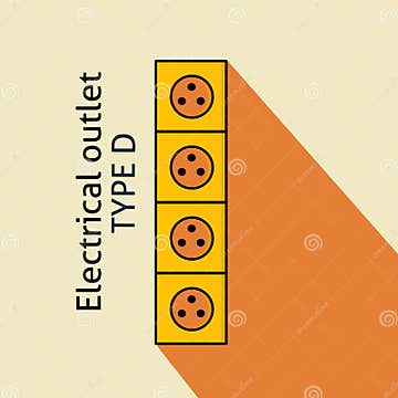 Type D Power Plug and Socket, Flat Design Electrical Plugs and ...
