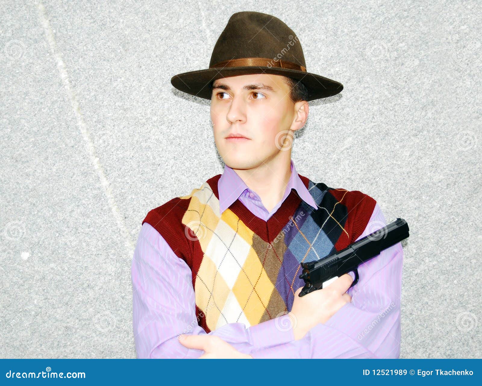 Type De Mafia Avec Le Revolver. Image stock - Image du revolver ...