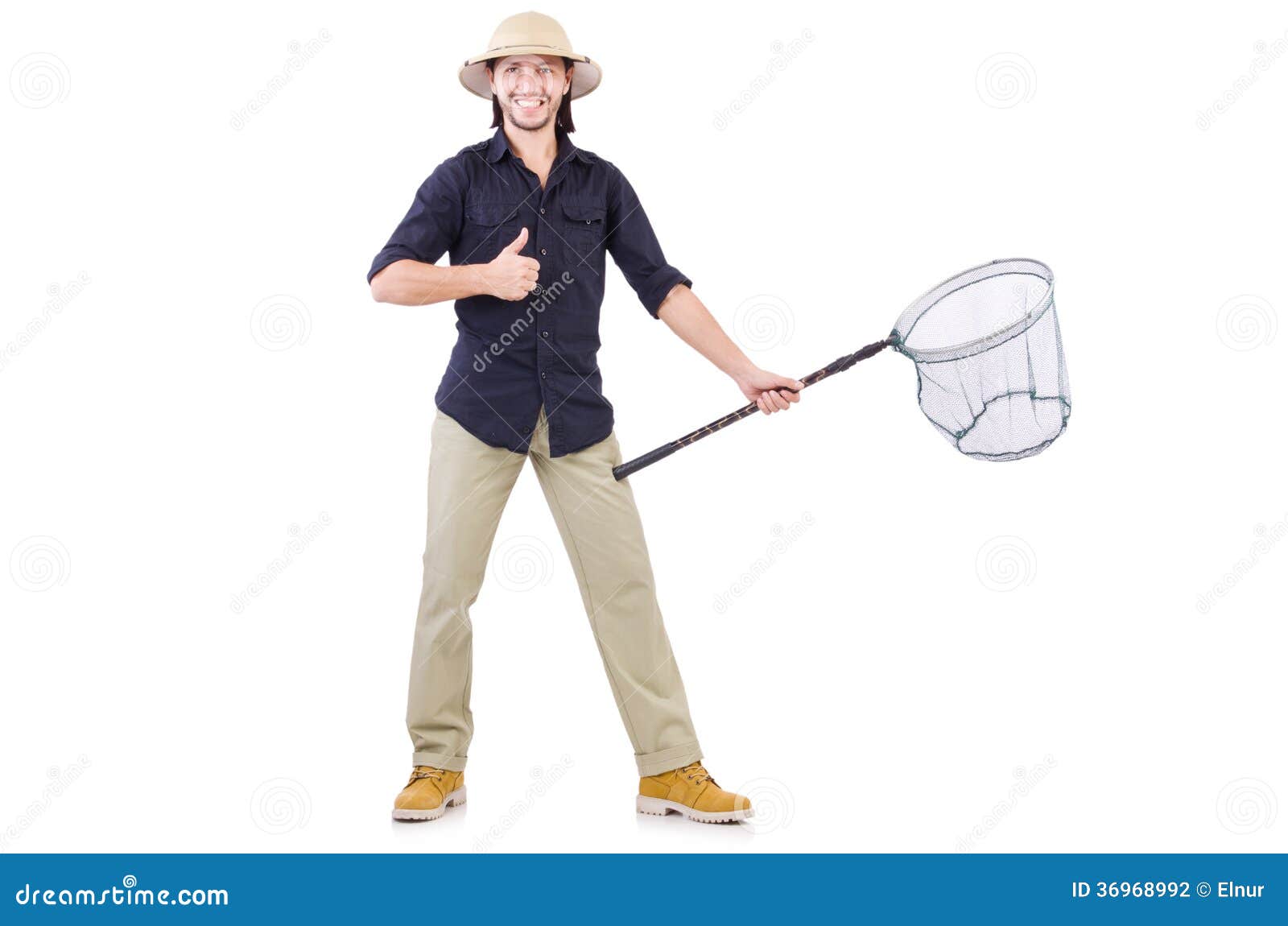 Type Drôle Avec Le Filet Contagieux Photo stock - Image du fond ...