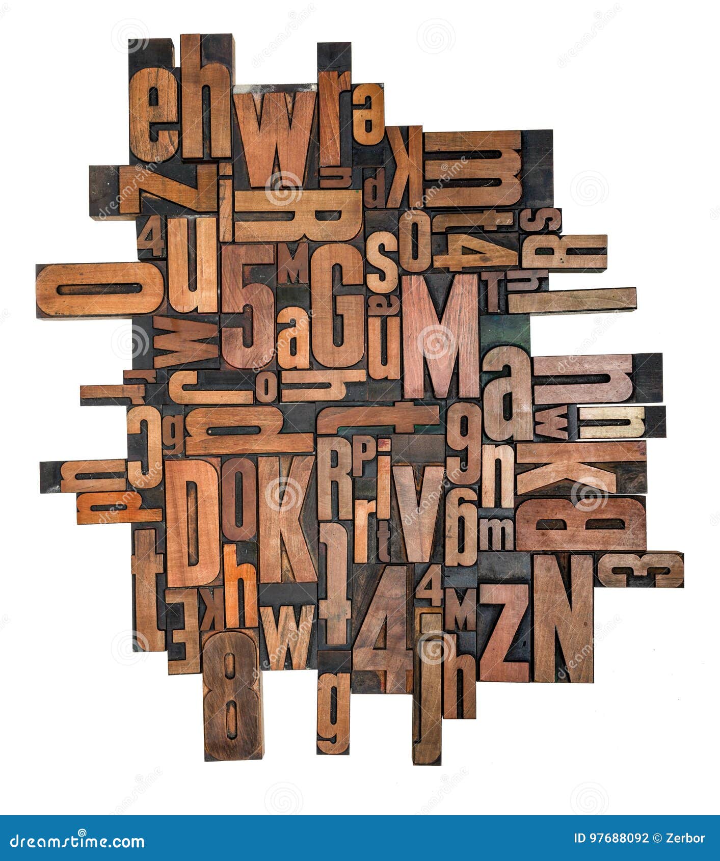 Type En Bois D'impression Typographique Blocs D'impression Sur Un ...