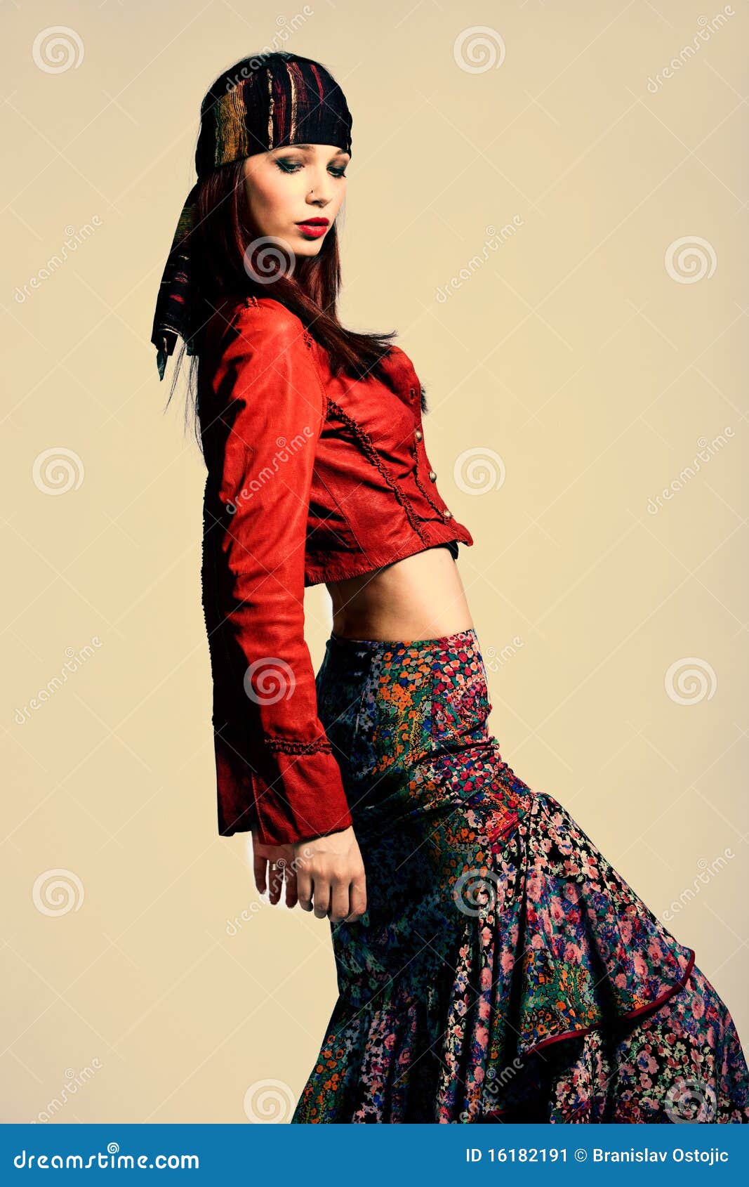 Type gitan image stock. Image du verticale, cheveu, conception - 16182191