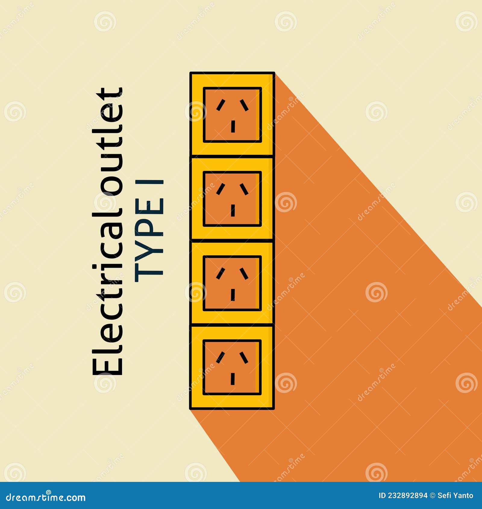 Type I Power Plug and Socket, Flat Design Electrical Plugs and ...