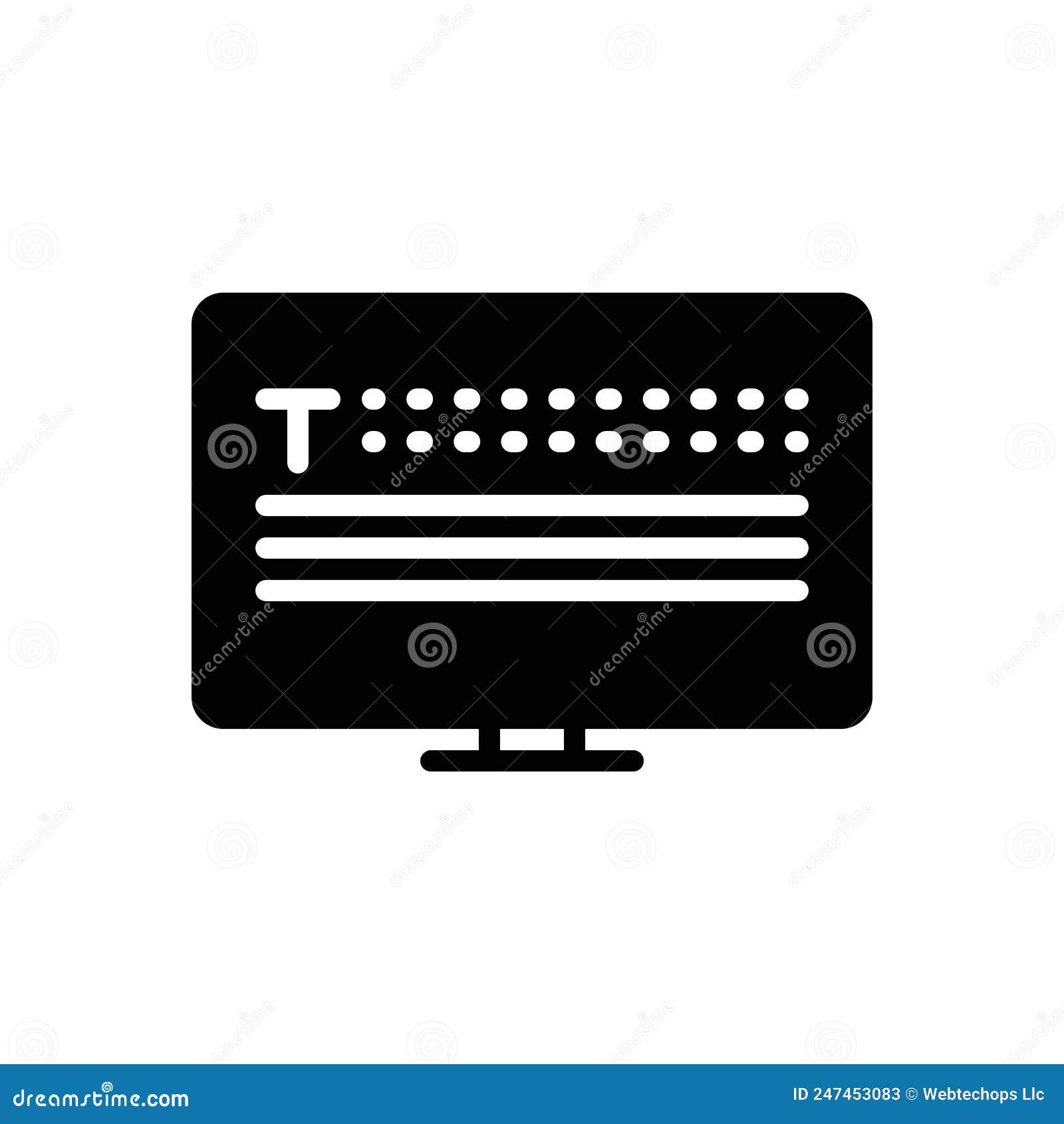 Black Solid Icon for Type, Desktop and Monitor Stock Vector ...