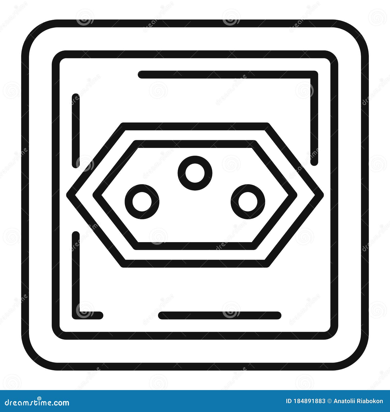 Type J Power Socket Icon, Outline Style Stock Vector - Illustration of ...