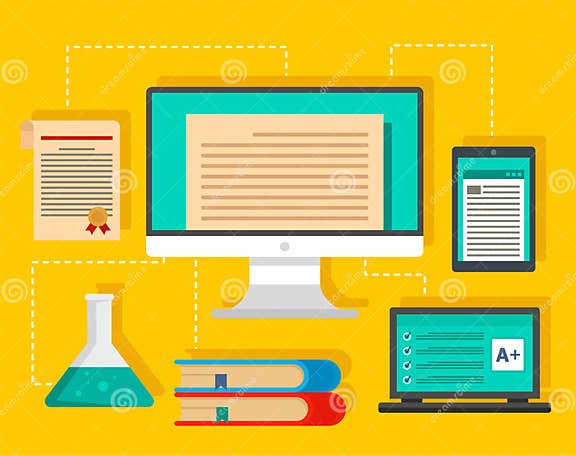 Type of Learning Background, Flat Style Stock Vector - Illustration of ...