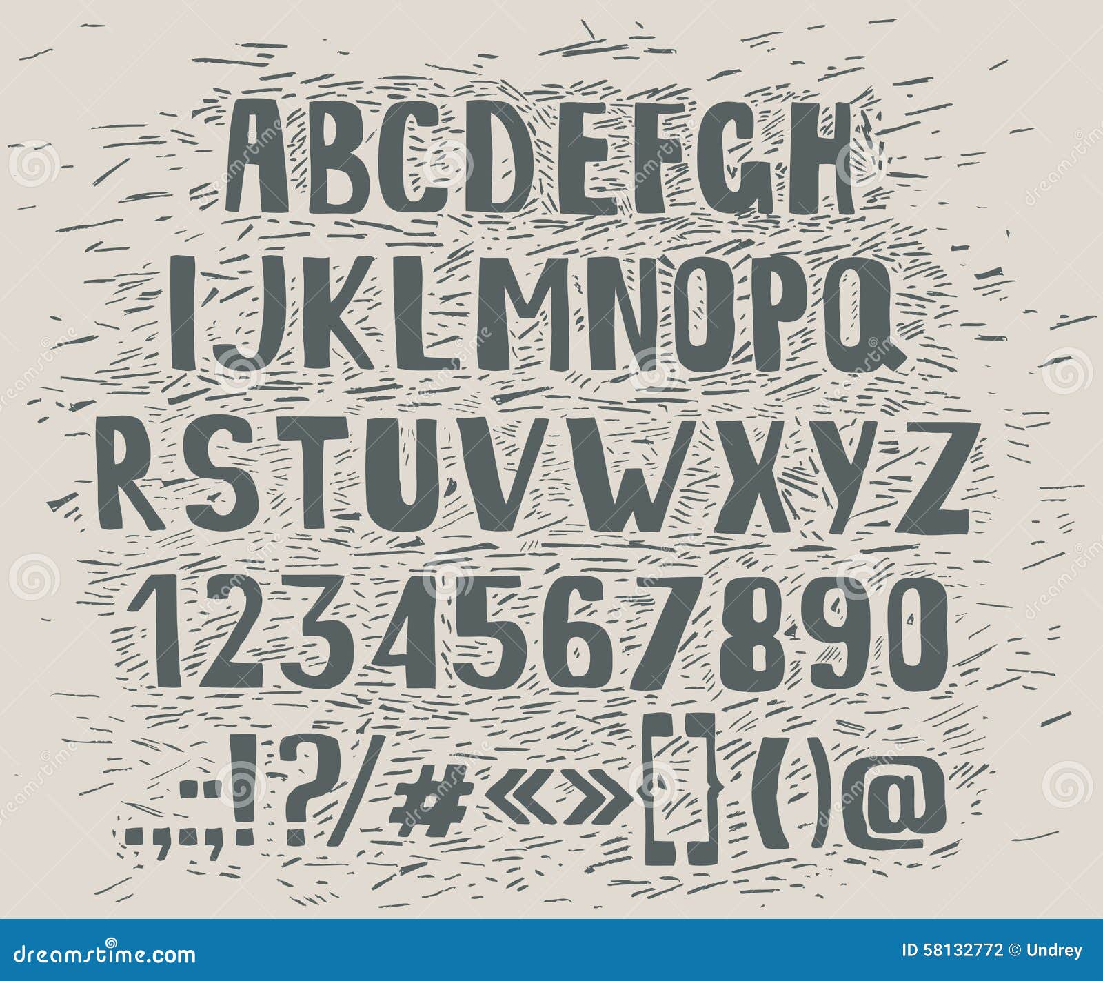 Type Letters, Numbers and Punctuation Marks Hand Stock Vector ...