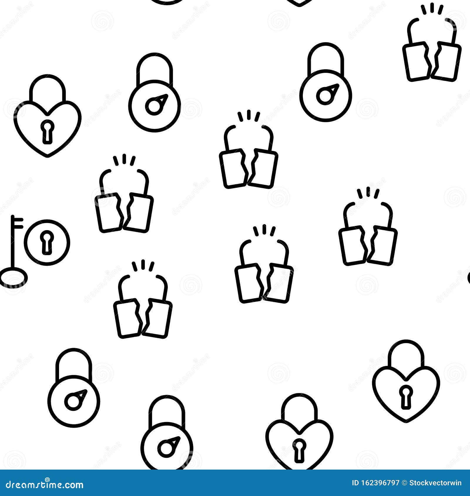 Type Locks Seamless Pattern Vector Stock Vector - Illustration of ...