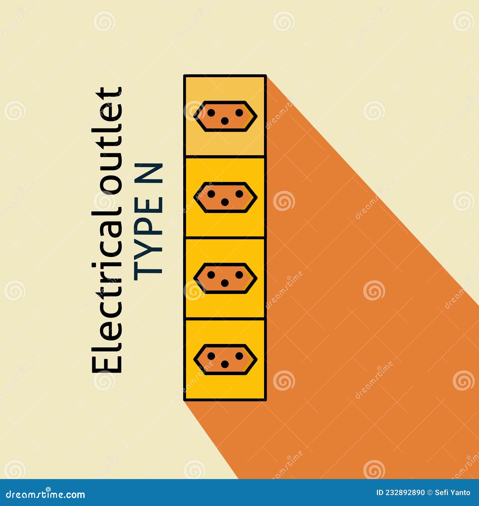 Type N Power Plug and Socket, Flat Design Electrical Plugs and ...