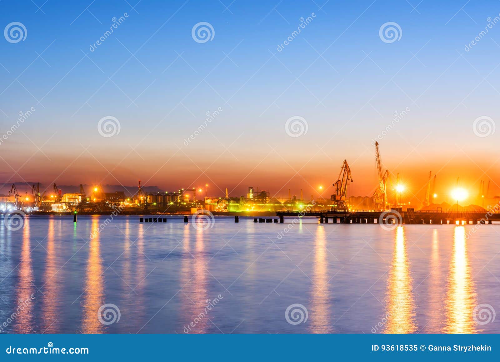 Type of night port. stock image. Image of export, freight - 93618535