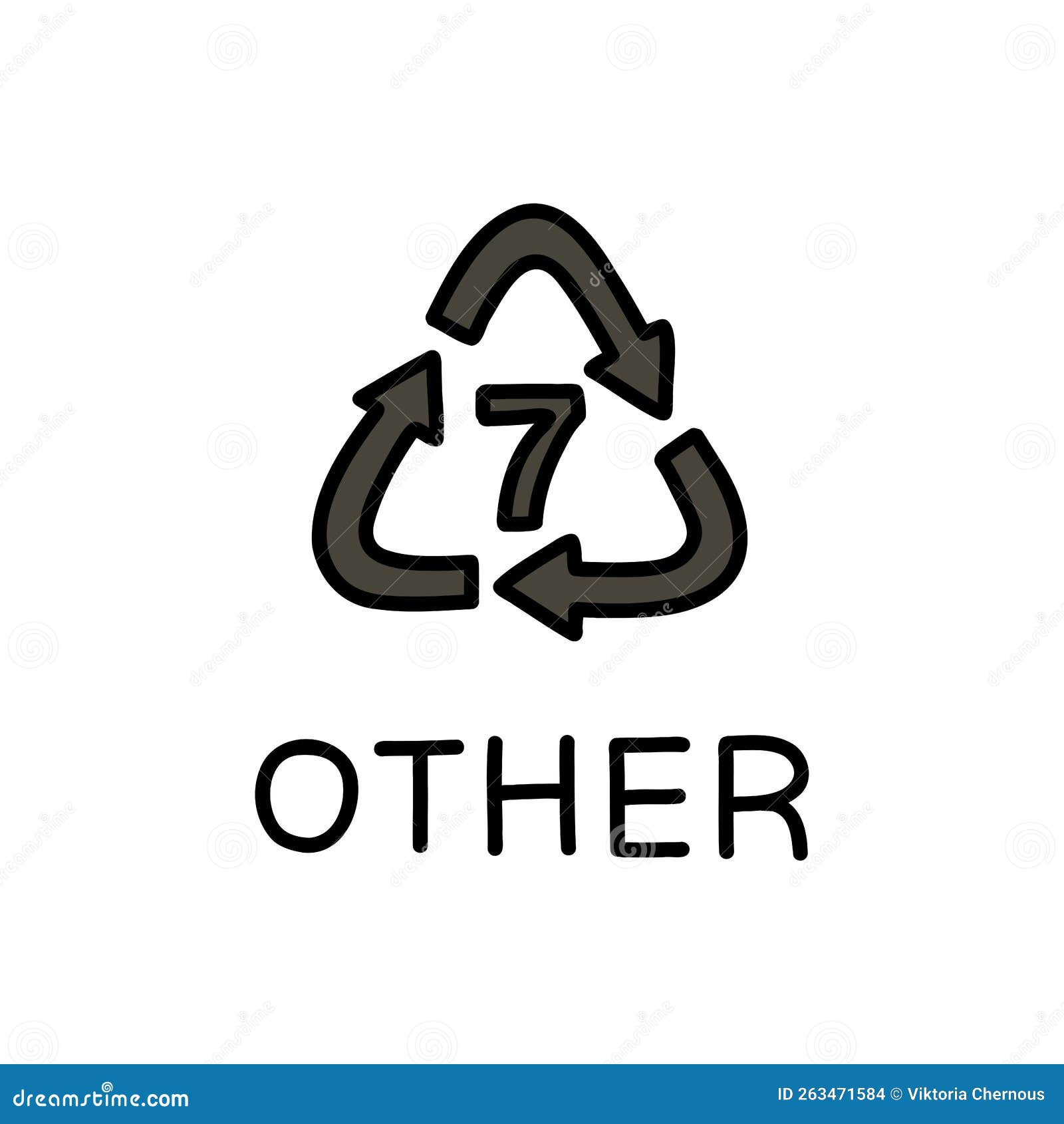 Type of Plastic Symbol Other Doodle Icon, Vector Color Line ...