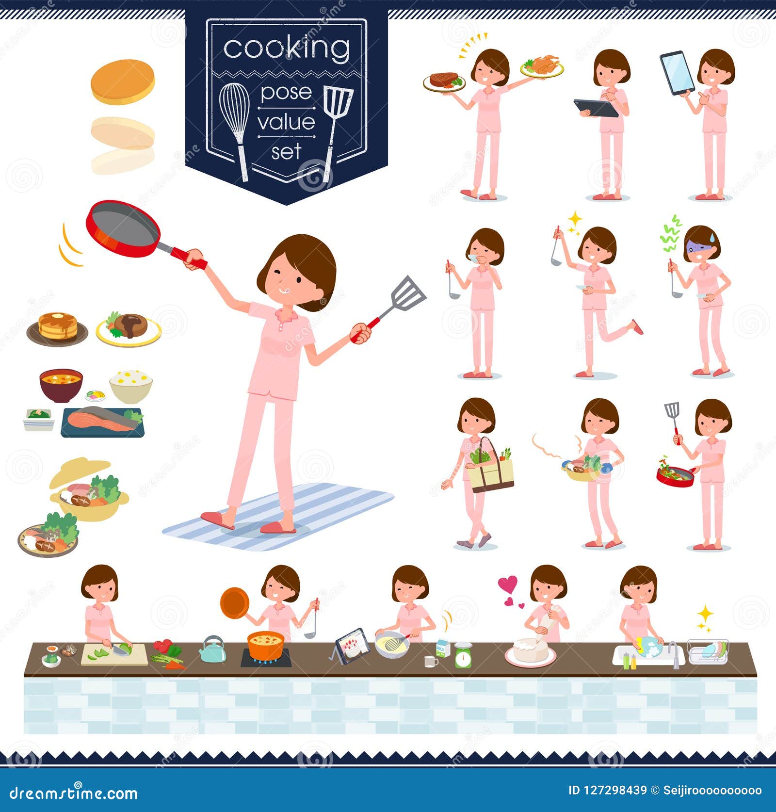 Type Plat Jeune Women_cooking Patient Illustration de Vecteur ...