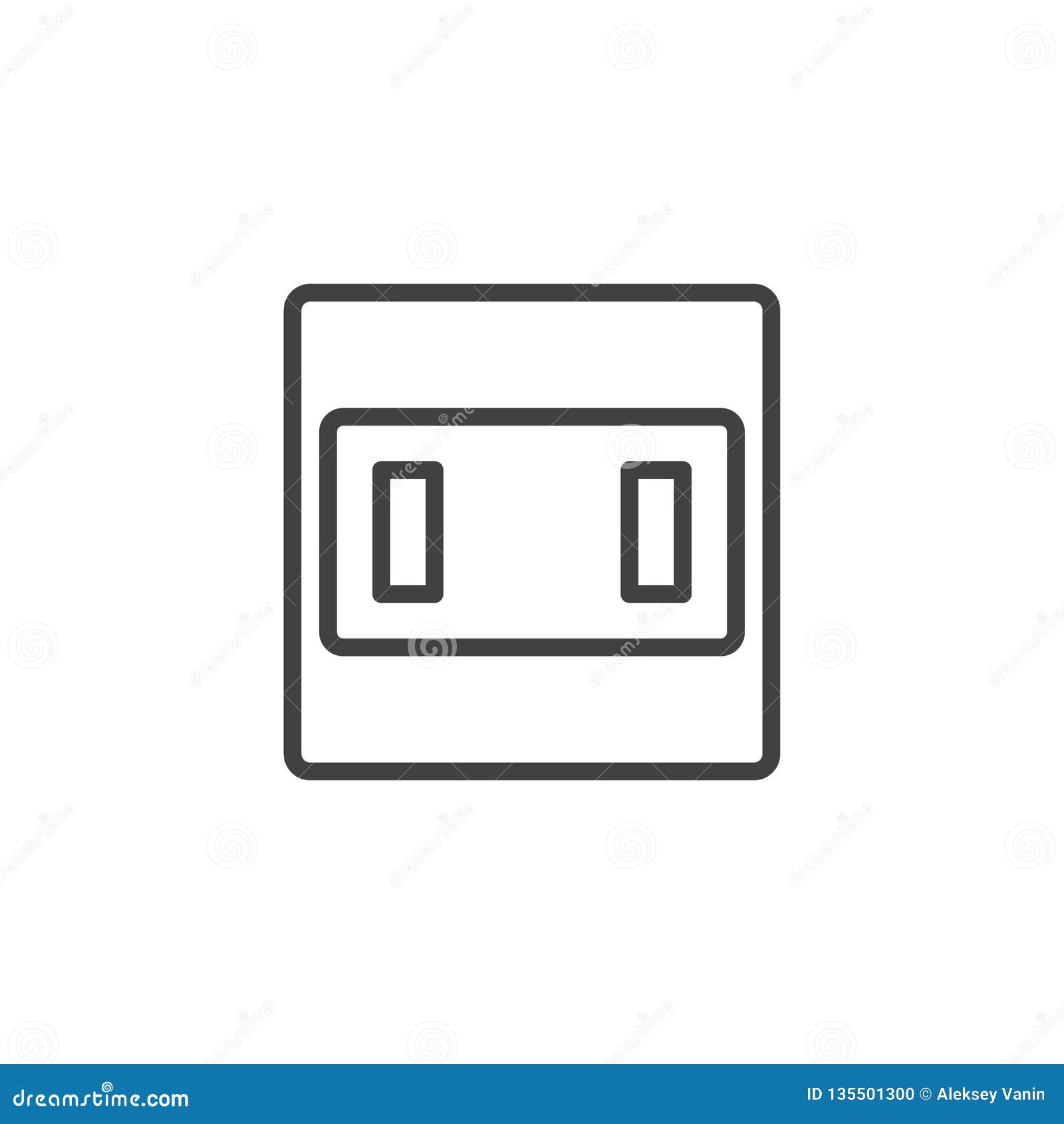 Type a Power Socket Outline Icon Stock Vector - Illustration of ...