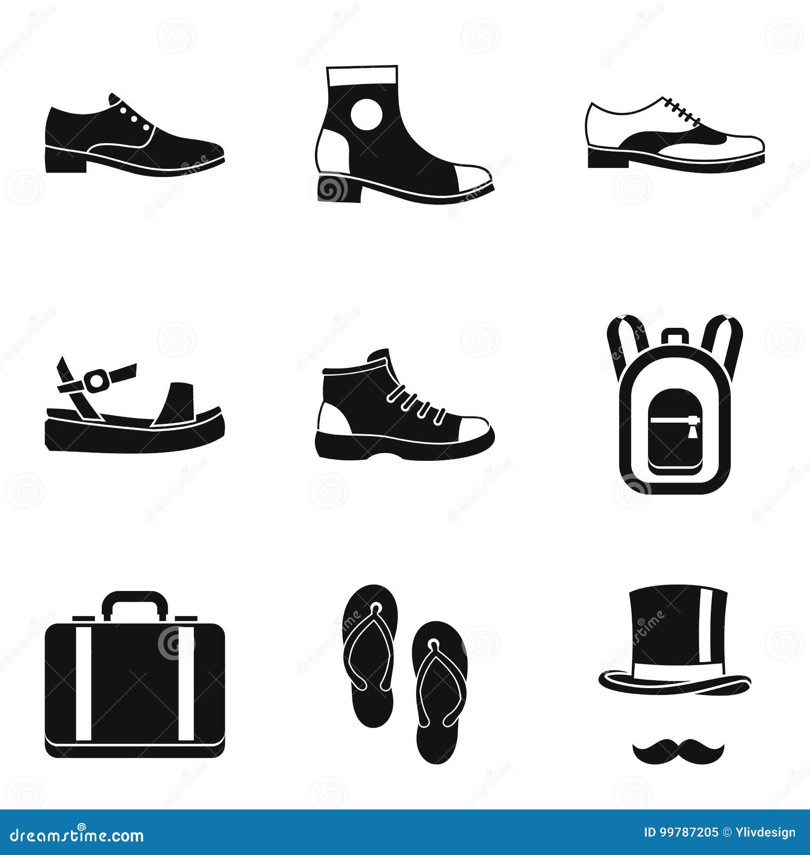 Type of Shoes Icon Set, Simple Style Stock Vector - Illustration of ... Type of Shoes Icon Set, Simple Style Stock Vector - Illustration of ...