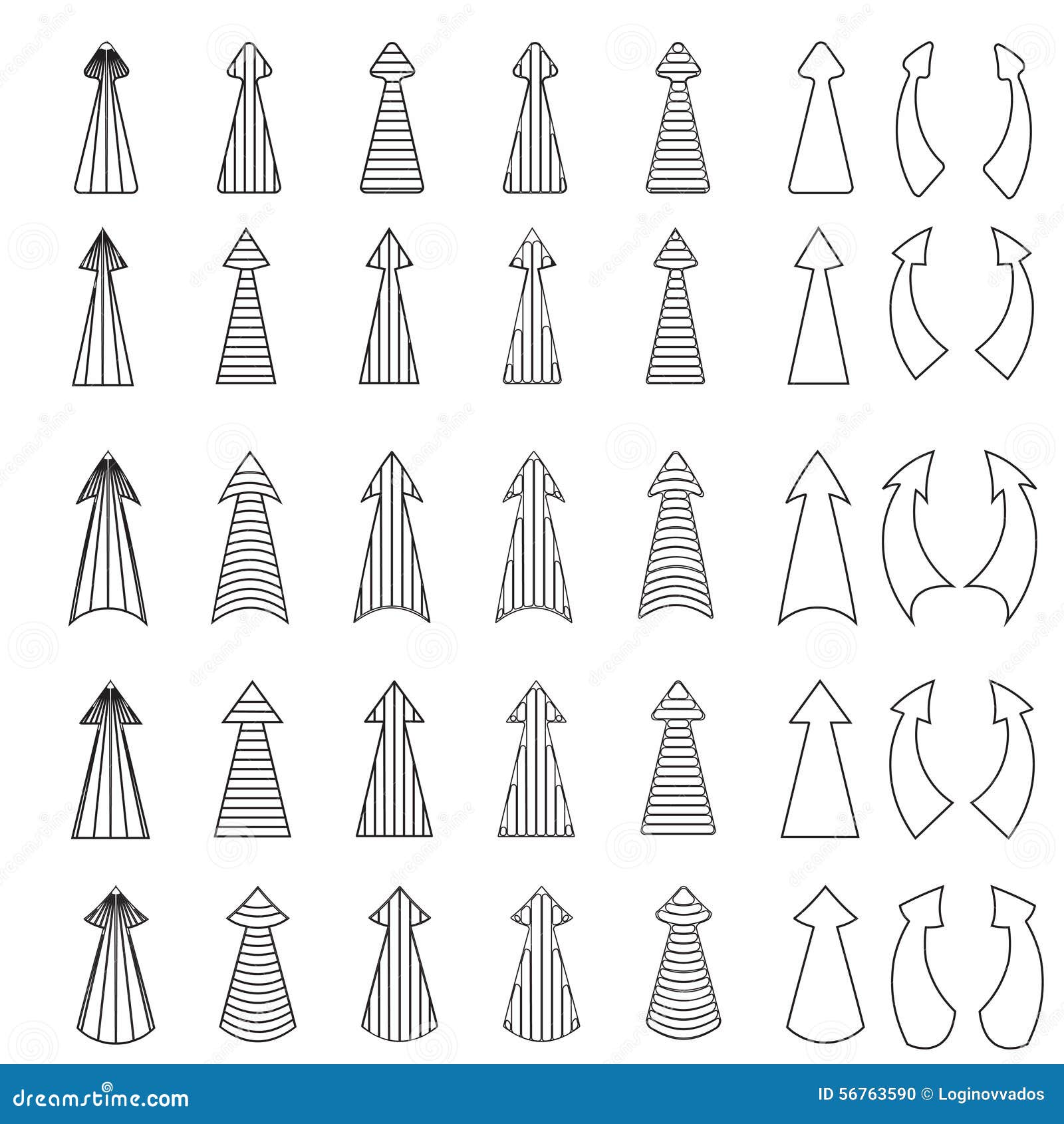 Type of various arrow set stock illustration. Illustration of simple ...