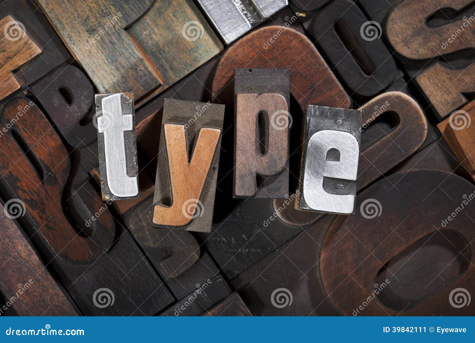 Type, Word Written with Letterpress Printing Blocks Stock Image - Image ...