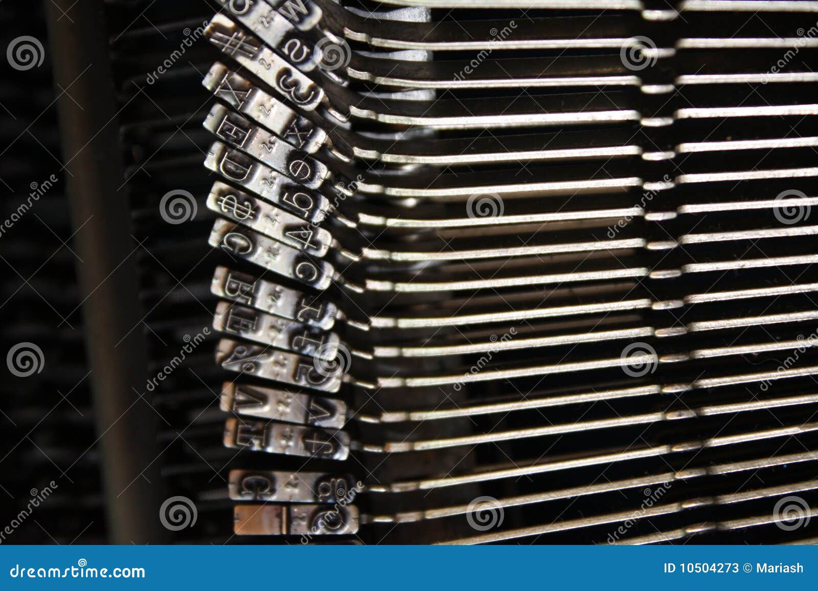 Typebars of Typewriter stock image. Image of typewriter - 10504273