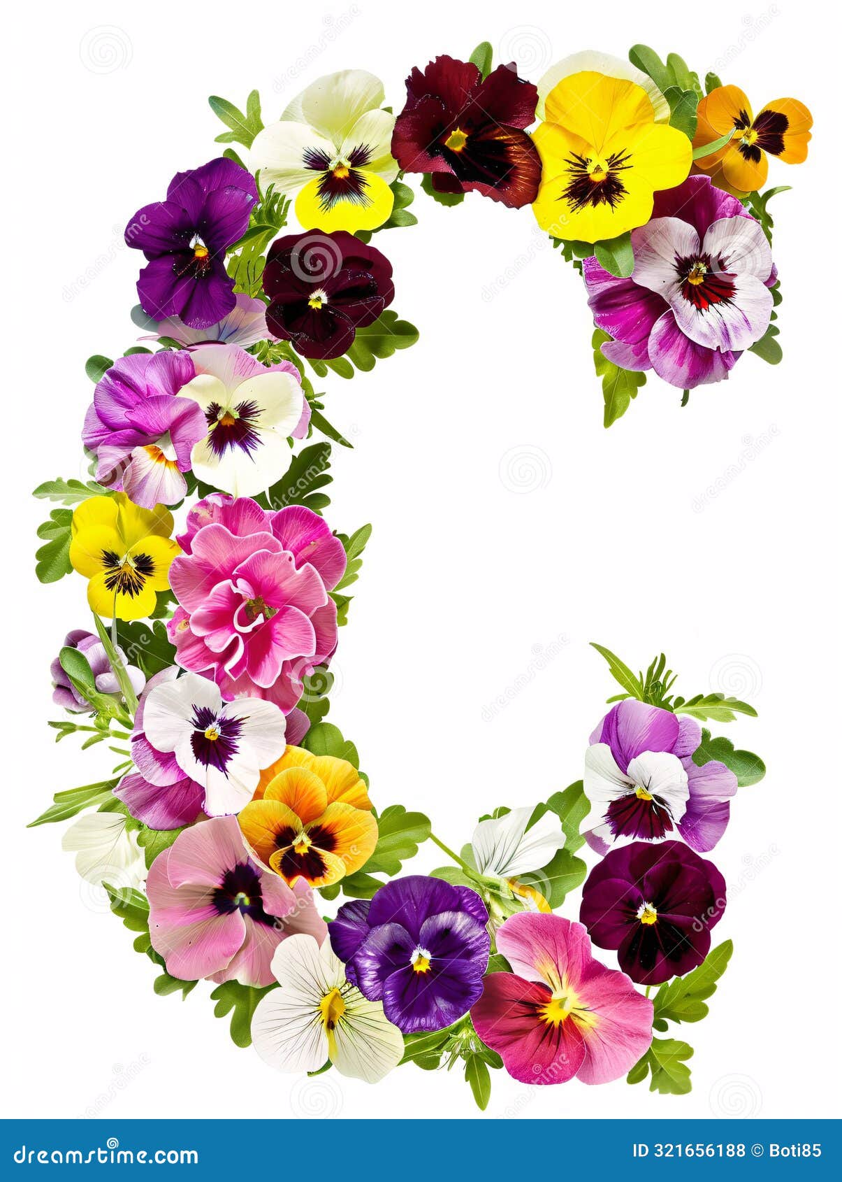 Typeface Made Out of Colored Spring Flowers the Letter C Stock ...