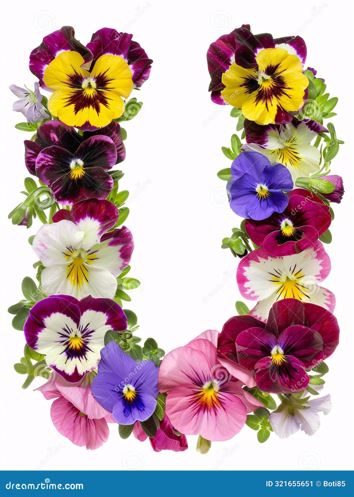 Typeface Made Out of Colored Spring Flowers the Letter U Stock ...