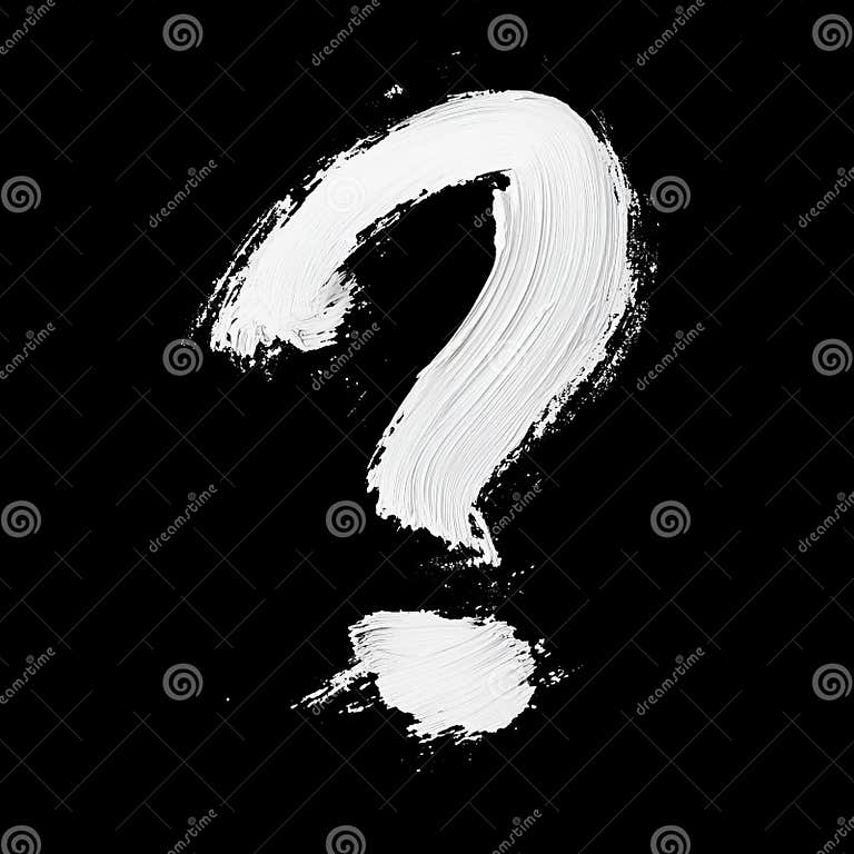 Typeface with Thick White Paint Letters on Solid Black Background the ...