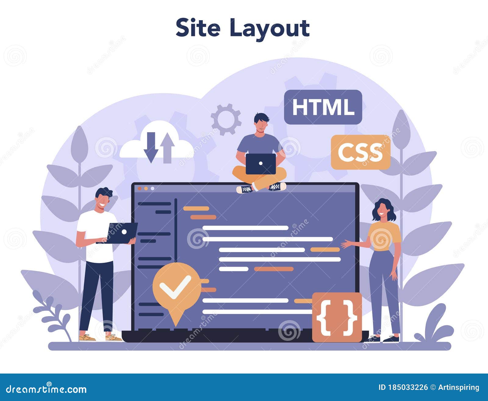 Typersetter Concept. Website Constructing Stock Vector - Illustration of computer, development ...