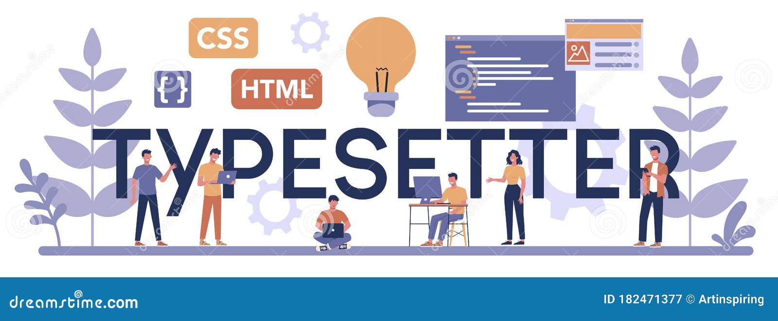 Typersetter Typographic Header Concept. Website Constructing. Process ...