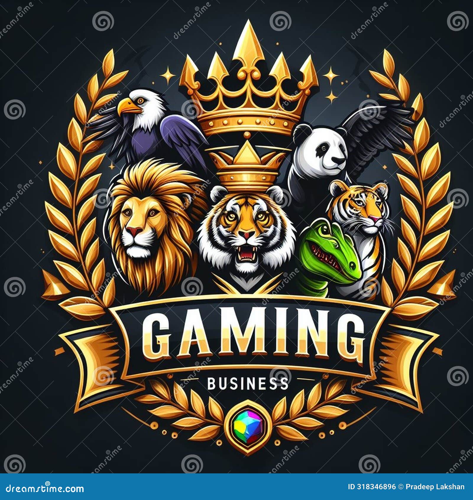 Types of Animal Game Logos. Stock Photo - Image of game ...