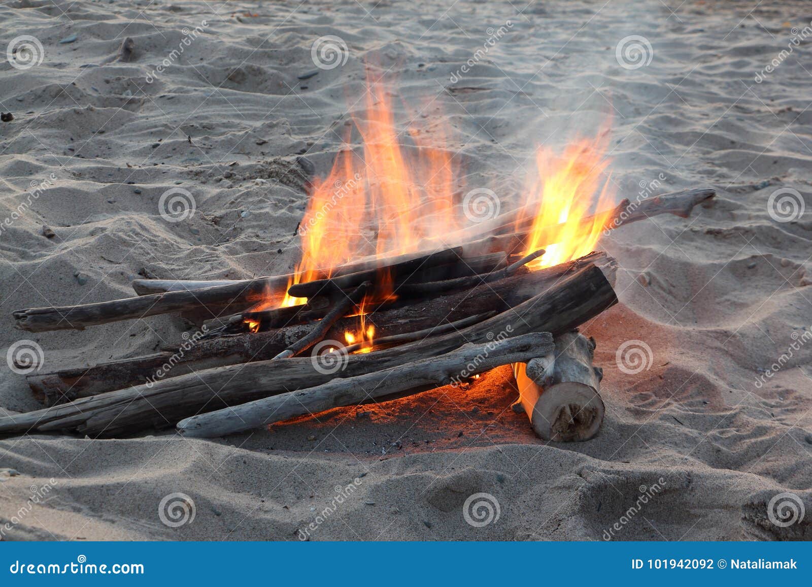 Types of Bonfires: Taiga Burning on Sand Stock Photo - Image of ...