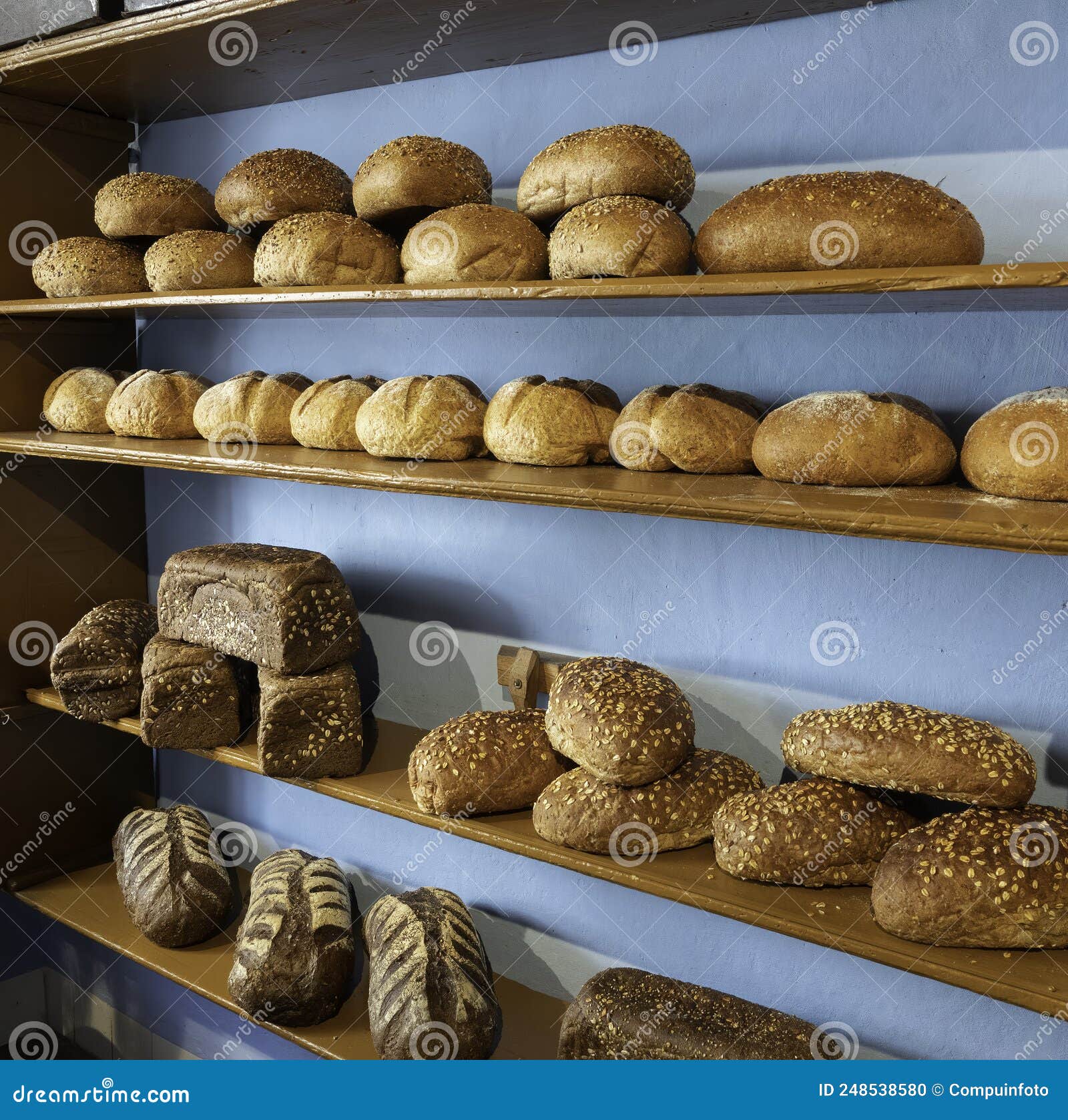 Bread and Different Types of Bakery Products Stock Photo - Image of ...
