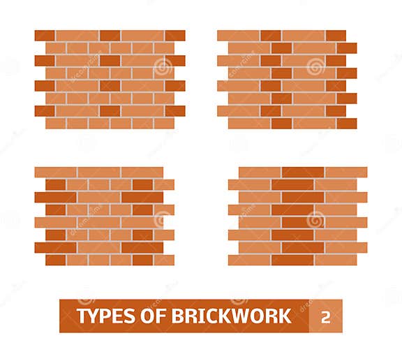 Vector types of brickwork stock illustration. Illustration of ...