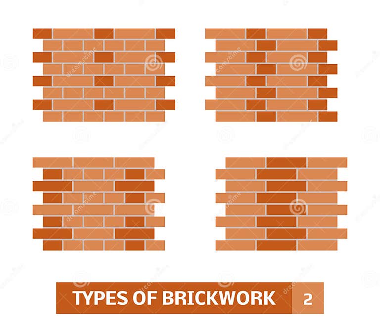 Vector types of brickwork stock illustration. Illustration of ...