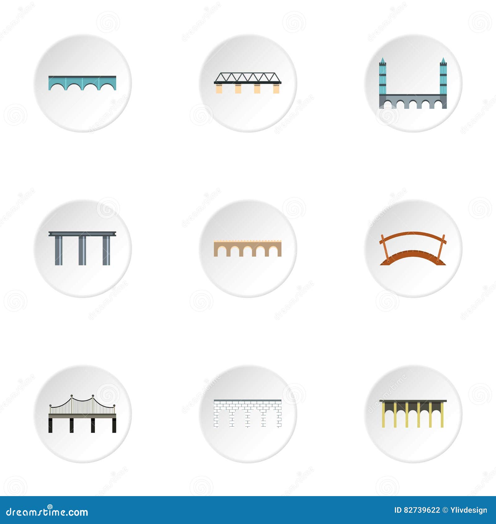 Set Of Bridges Types Beam Truss Cantilever Tied Arch Suspension Cable ...