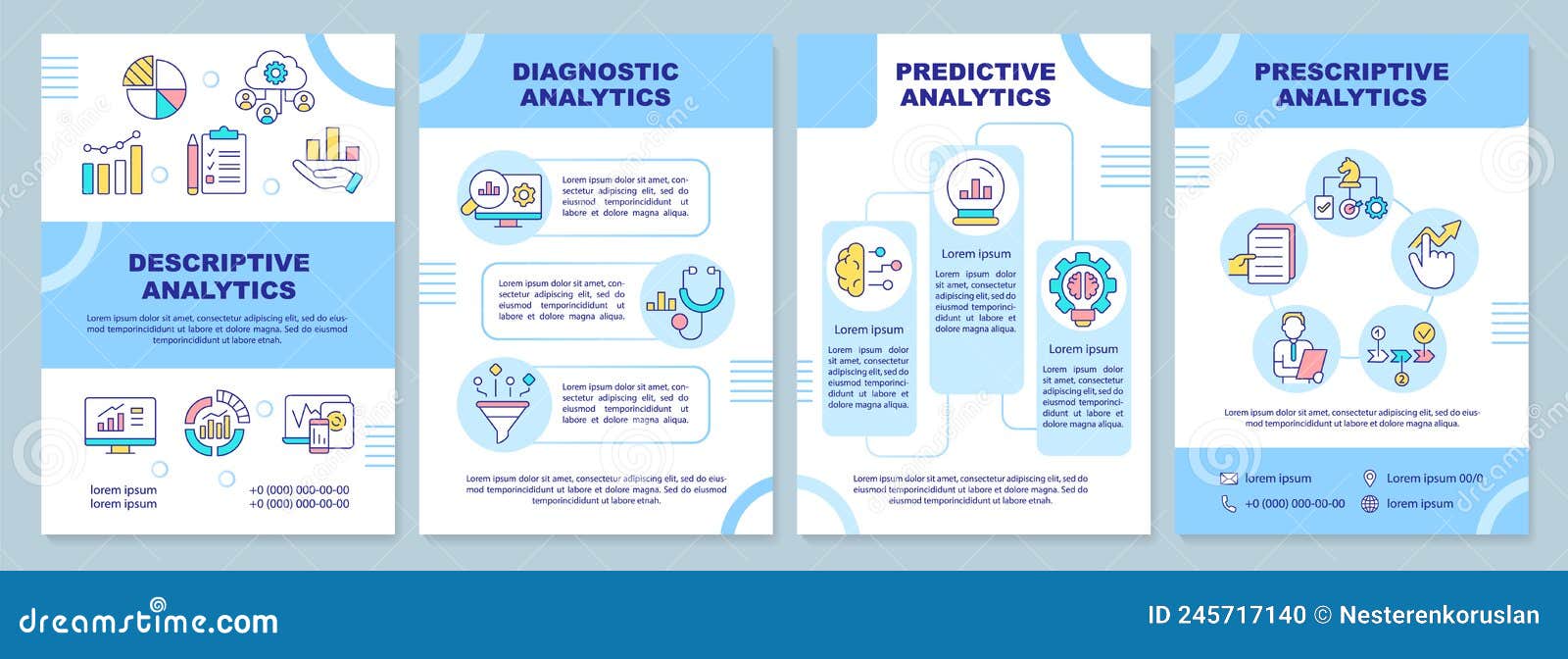Descriptive Analytics Blue Gradient Concept Icon Vector Illustration ...
